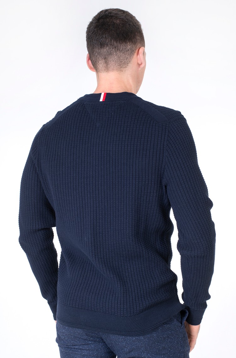 Knitwear GRID STRUCTURE CREW NECK Tommy Hilfiger, Mens Knitwear | Denim ...